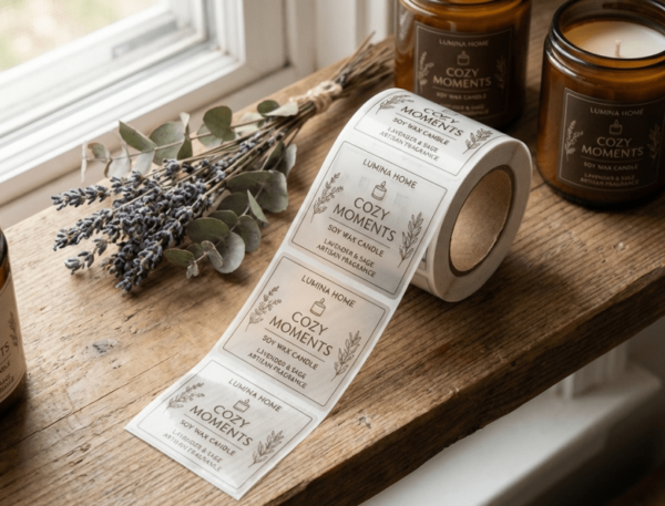 Clear Square Waterproof Roll Labels - Decals